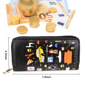 Wallet for Women,Funny TV Show Merchandise TV Show Gift PU Leather Card Holder Organizer Ladies Clutch Travel Purse,Phone Credit Card Money Holder with Many Rooms Durable Zipper Purse