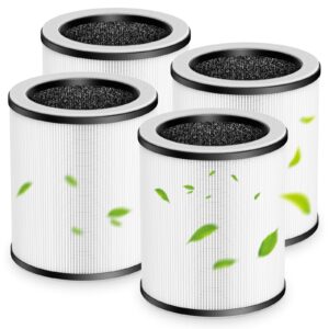 4 pack p60 replacement filter only compatible with tplmb p60 air purifier and vhoiu kj50 air purifier, h13 true hepa filter, 3-in-1 nylon pre-filter, hepa filter, high-efficiency carbon filter