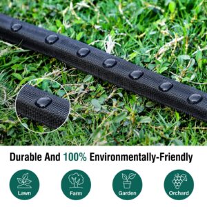 Soaker Hose - Flat Soaker Hose 100FT for Garden Beds, Water Garden Soaker Hose Linkable Consistent Drip Irrigation Hose Save 83% Water