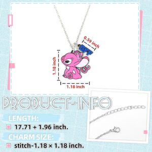 Quixarra Best Friends Forever Stitch Gift, BFF Stitch Stuff Pendant Necklace for Women Girls Friends Birthday Gifts Necklace Lilo Stitch Collection Jewelry