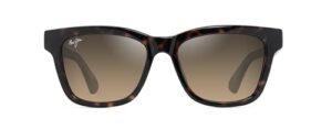 maui jim hanohano cat eye sunglasses, shiny dark havana w/trans yllw/hcl bronze polarized, medium