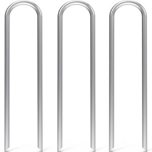 mysit 24 pack 6 inch garden stakes heavy duty 11 gauge galvanized yard staples u pegs fences drip irrigation securing stakes loop stake for anchoring lawn drippers soaker hose