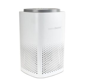 simply conserve energy star tabletop air purifier for home cleans 6,960 ft3 per hour, true hepa - 13 filter, in white with energy saving controls