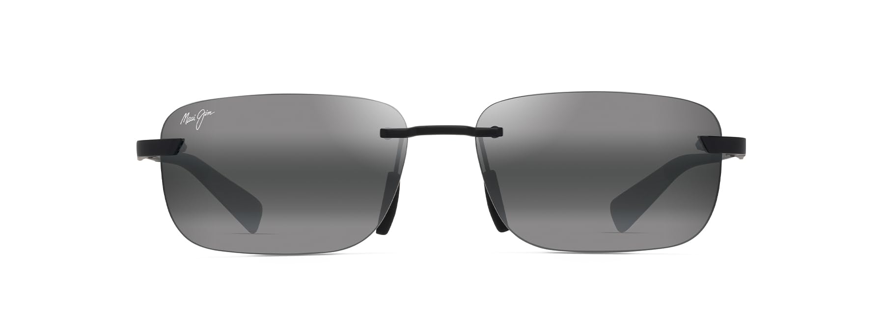 Maui Jim Lanakila Rectangle Sunglasses, Matte Black W/Grey/Neutral Grey Polarized, Large