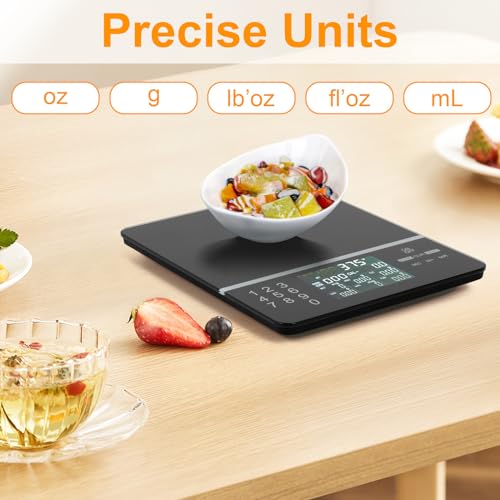 Food Scale with Nutritional Calculator, Digital Display Nutrition Calorie Calculating for Meal Prep, Kitchen, Baking, Weight Loss, Accurate Weighing Units in Lbs, Grams, Ounces, Batteries Included