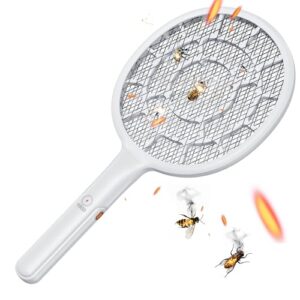 yschois®, electric fly swatter racket - bug zapper racket with powerful grid - easy to use, lightweight - indoor & outdoor use - empirical use tips (included) - aa battery required (not included)