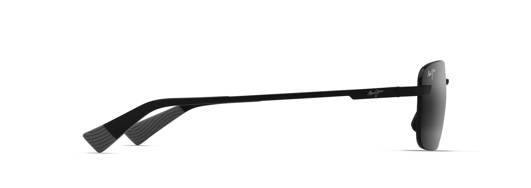 Maui Jim Lanakila Rectangle Sunglasses, Matte Black W/Grey/Neutral Grey Polarized, Large