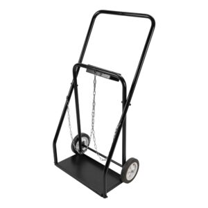 yeeoy dual welding cylinder cart, heavy duty torch cart with rubber wheels safety chains, large oxygen bottle acetylen tank hand truck, black