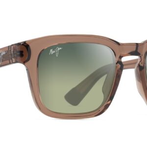 Maui Jim Maluhia Square Sunglasses, Shiny Trans Light Brown/Maui Ht Polarized, Medium