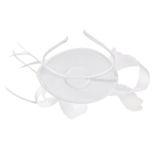 Fascinators Hats for Women Kentucky Derby Hats Tea Party Hats Flower Wedding Church Headband Hair Clip Girls White