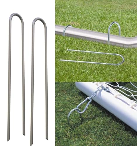 MySit 24 Pack 6 Inch Garden Stakes Heavy Duty 11 Gauge Galvanized Yard Staples U Pegs Fences Drip Irrigation Securing Stakes Loop Stake for Anchoring Lawn Drippers Soaker Hose