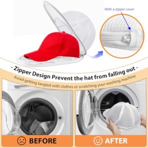 Hat Washer Cage Hat Cleaner Hat Washer for Baseball Caps for Washing Machine or Dishwasher for Flat & Curved Hats, White (2-Pack)