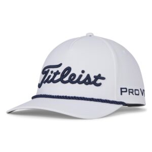 titleist men's standard tour rope golf hat, white/navy, one size