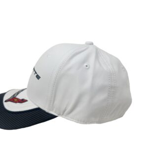 C8 Corvette Hat - Next Generation Cap with Carbon Fiber Accent Bill - Officially Licensed by GM White