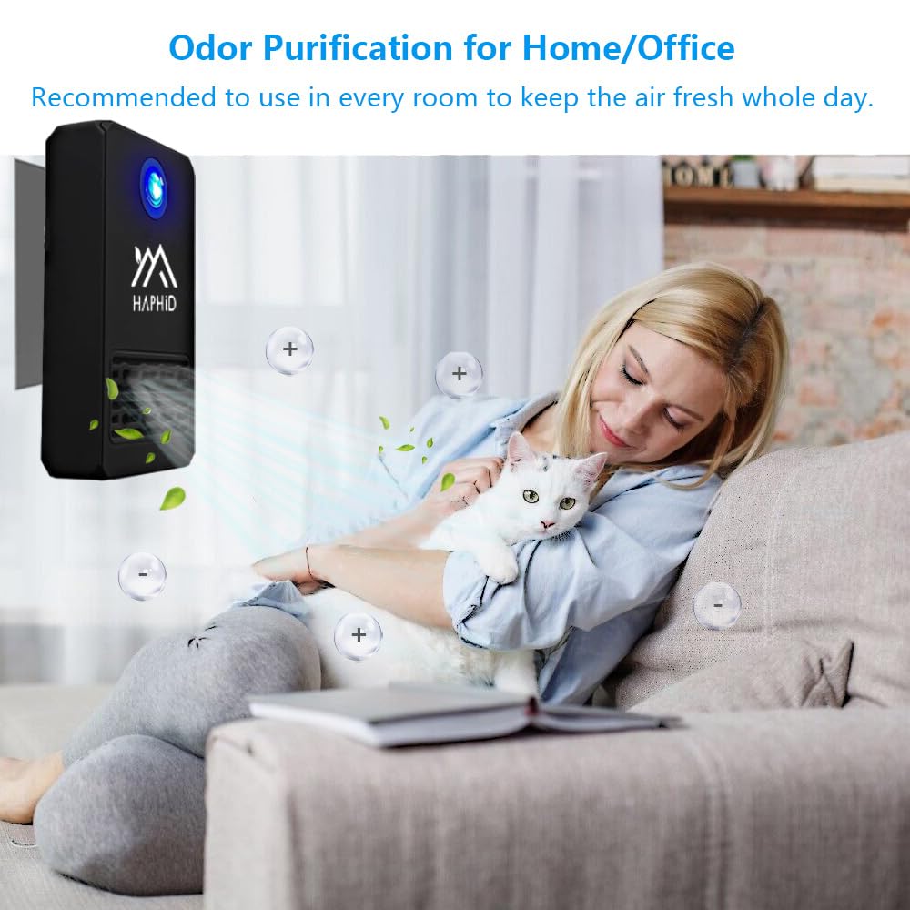 HAPHID Ionizer Air Purifier, Plug in Air Purifier with 8 Carbon Fiber Heads to 40 Million Anions/Sec, Filterless Ion Air Purifier for Home/Office Purify: Bathroom Odor, Pets Smell, Dust Etc(3-Pack)