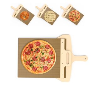 daszerx® pizza smart slider that transfer pizza perfectly, sliding magic premium pizza peel slider, pizza paddle slider with handle & baking cloth non-stick pizza