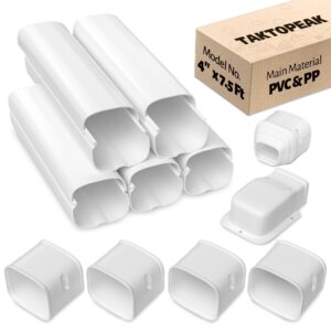 taktopeak 4" 7.5 ft mini split line set cover, line set cover kit for mini split air conditioner and central ac