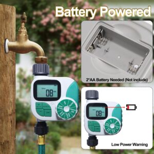 Biswing Watering Timer for Garden Hose, Outlet Hose Water Sprinkler Timers, Programmable Hose Timer with Digital Irrigation Timer System, Battery Operated for Outdoor Yard Lawn Garden Watering