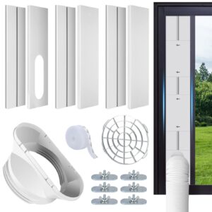 byofi portable air conditioner sliding door vent kit，adjustable portable ac window kit for 5.9” exhaust hose，adjustable ac vent kit for sliding door max length 90inches