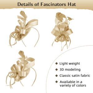 Fascinators Hats for Women Kentucky Derby Hats Tea Party Hats Flower Wedding Church Headband Hair Clip Girls White