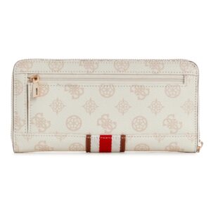 GUESS Nelka Large Zip Around Wallet, Cream Logo