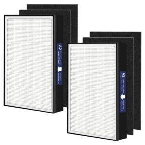 a2 hepa replacement filter for 3m filtrete room air purifier fap-c02-a2,fap-c03-a2,fap-t03-a2,fap-sc02l,2 h13 true hepa filters + 4 actived carbon pre-filters,part # 1150101