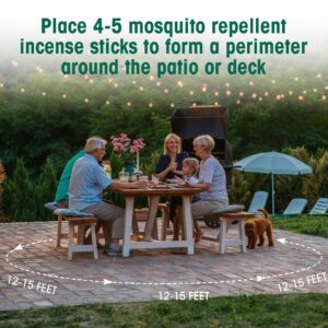 Mosquito Repellent Incense Sticks Outdoor Patio, 60pcs Citronella Repellent Incense Sticks, Deet Free Natural Organic Mosquito Barrier Mosquito Repellent Killer for Patio, Camping, Fishing