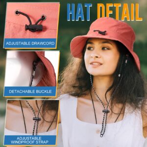 JaGely 6 Pieces Waterproof Bucket Hat for Women Accessories Packable UV Protection Sun Hat Summer Hats Adjustable Beach Hat with Chin Strap Lightweight Hiking Safari Cap Foldable Quick Dry Bucket Hats