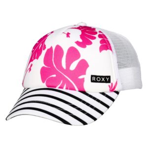 roxy girls' honey coconut trucker hat, shocking pink og mini 241, one size