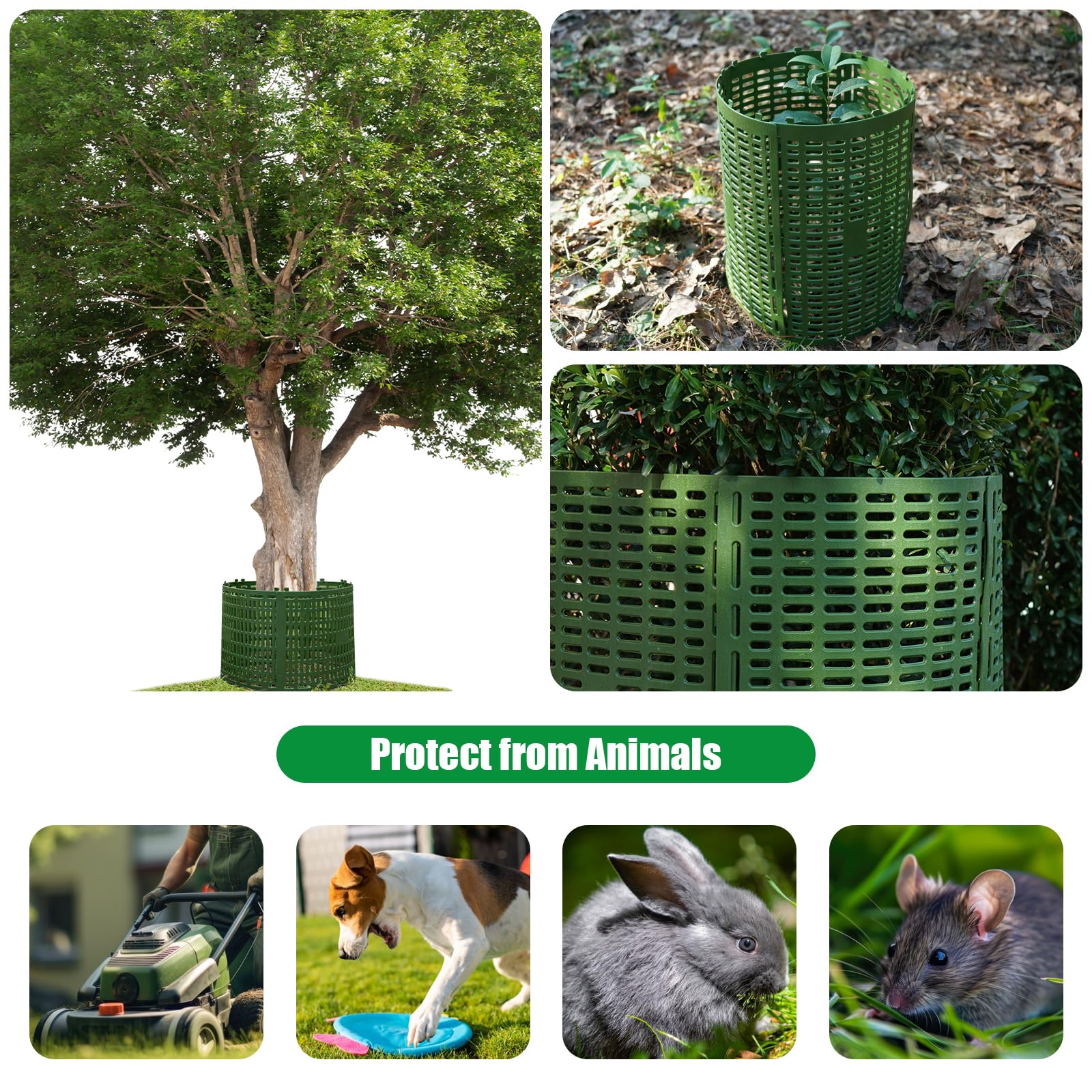 Omirome 18pcs Tree Trunk Protector, Tree Guards Trunk Protector with Twist Ties, Resizable for Various Size Trees or Plants, Preventing Tree Bark Damage from Pruners, Mowers, and Rodents