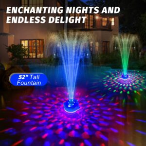 ChlorStar Floating Pool Fountain with Remote, Dolphing Pool Fountain with Lights, Rechargeable Pool Water Fountain, Above Ground Pool Fountain Waterfall, Swimming Pool Fountains for Inground Pool-1PC