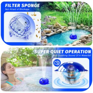 ChlorStar Floating Pool Fountain with Remote, Dolphing Pool Fountain with Lights, Rechargeable Pool Water Fountain, Above Ground Pool Fountain Waterfall, Swimming Pool Fountains for Inground Pool-1PC