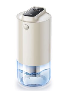 portable mini humidifier with auto-purification, cool mist humidifierfors for bedroom plants office travel, auto on/off for car, built-in battery, 2 mist modes, color-changing light, 250ml white