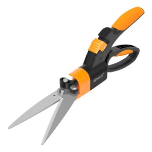 szhlux grass shears 360-degree swivel blades (orange)