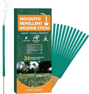 mosquito repellent incense sticks outdoor patio, 24pcs citronella incense sticks, deet free natural organic mosquito barrier mosquito repellent killer for patio, camping, fishing