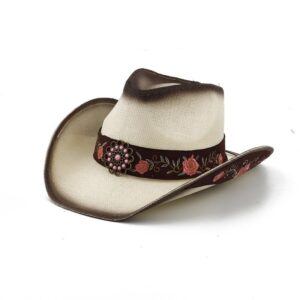 cowboy hats for women, brown cowgirl hats classic straw western hats for women music festival party beach.