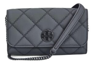 tory burch 150059 willa matte women's chain wallet (black), small