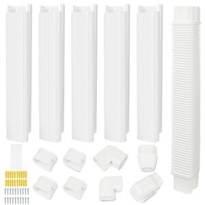 yoleshy 3'' 9 ft mini split line set cover pvc mini split cover kit easy installation decorative line cover kit for mini split ac line cover kit for heat pump & units air conditioners