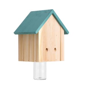 grtre 1 pack wood carpenter bee trap for outside - wood boring bee trap - best bee trap - nature cabin style carpenter bee traps outdoor hanging