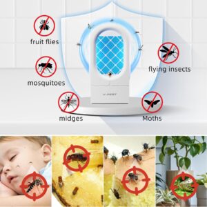 X-PEST Fruit Fly Traps for Indoors, Plug-in Fly Trap Indoor, Gnat Traps for House Indoor, Fly Insect Trap with UV Light, Fly Catcher for Fruit Flies, Gnats, Mosqutioes, Moths (2 Device + 12 Refills)