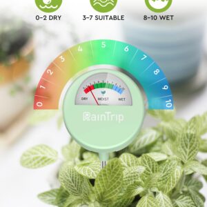 Raintrip Soil Moisture Meter,Moisture Meter for Plants，Plant Water Meter,Great for Garden, Lawn, Farm, Indoor & Outdoor Use (No Battery Required)