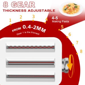 Metal Pasta Maker Attachment 3 in 1 Pasta Roller & Cutters Set for All KitchenAid Stand Mixers Included Pasta Sheet Roller, Spaghetti Cutter, Fettuccine Cutter Maker Accessories and Cleaning Brush