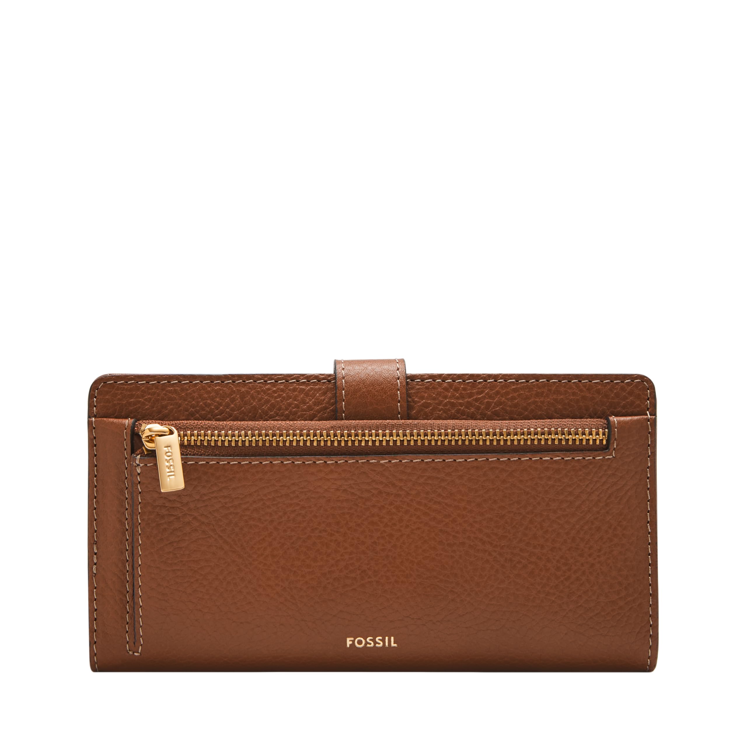 Fossil Women's Harwell LiteHide™ Leather Tab Bifold Wallet, Medium Brown (Model: SL10032200)