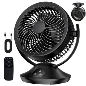 pisliou 12000mah rechargeable desk fan,portable air circulator fan-6 speeds,timing, 360° tilt,90° oscillating table fan,small quiet cooling fan for bedroom home office outdoor battery operated fan