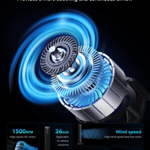 GoveeLife 36 Inch Tower Fan for Bedroom, Smart Oscillating Floor Fans with Temperature Sensor, App & Voice Remote, 5 Modes 8 Speeds up to 25ft/s, 24H Timer, 29dB Quiet Fan for Cooling Home Office