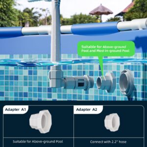 Kompoll Pool Fountain Above Swimming Pools, Adjustable Water Dual Spray Sprinkler Pool Fountain for Inground Pools, Fun Pool Waterfall Sprayer for Backyard Outdoor, Grey