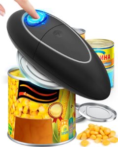 one touch electric can opener fits almost all can sizes for seniors with arthritis, hand held battery operated can opener with smooth edge, food safe kitchen gadgets automatic can opener for kitchen