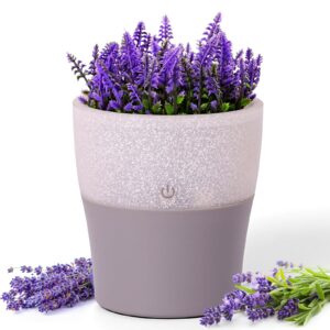 small humidifier for plants, mini humidifiers for bedroom home, lavender plant cool mist humidifiers, 150m personal humidifier, super quiet and waterless auto shut off