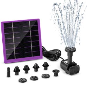 diy solar water pump kit, 2.5w solar water fountain pump outdoor with 8 nozzles, solar water pump for bird bath, ponds, garden and fish tank garden, pond