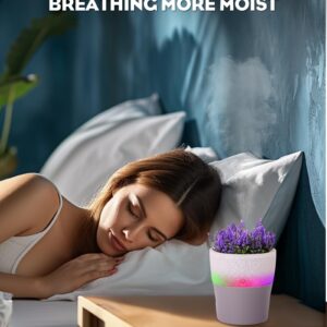 Small Humidifier For Plants, Mini Humidifiers For Bedroom Home, Lavender plant Cool Mist Humidifiers, 150m personal humidifier, Super Quiet And Waterless Auto Shut Off